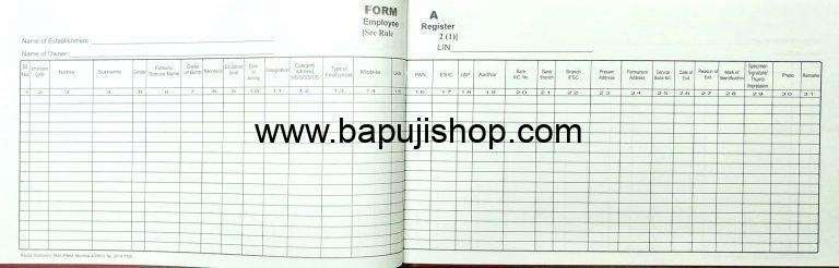 Employee Register 2025 Format - Bapuji Mumbai (since 1948)