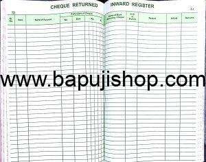 Cheque Returned Inward Register - From Bapuji Stationery Mart