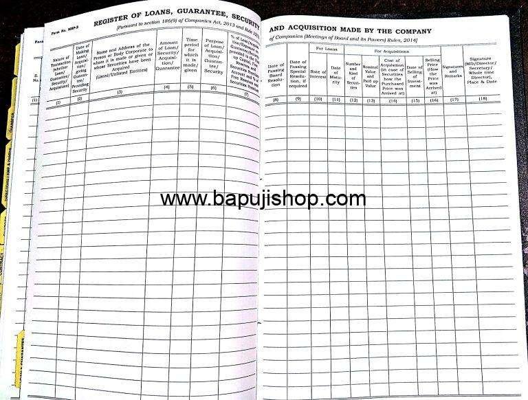 New Statutory Register Companies Act 2013 - Same day Dispatch