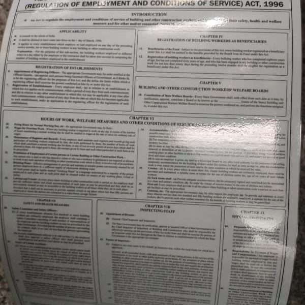 Abstract of building construction - Chart display on notice board